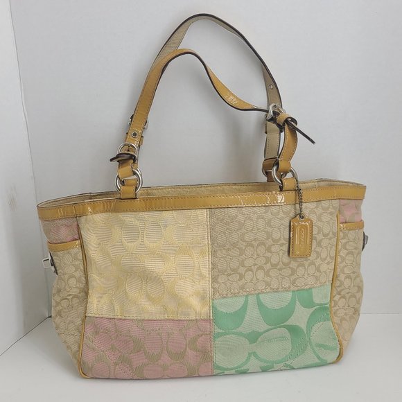Coach | Bags | Coach Patchwork Tote Pastel Colorway Medium | Poshmark